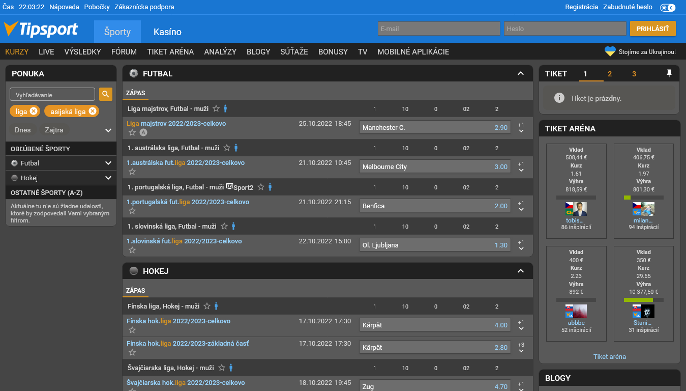 Tipsport handicap | SK stávkové kancelárie online